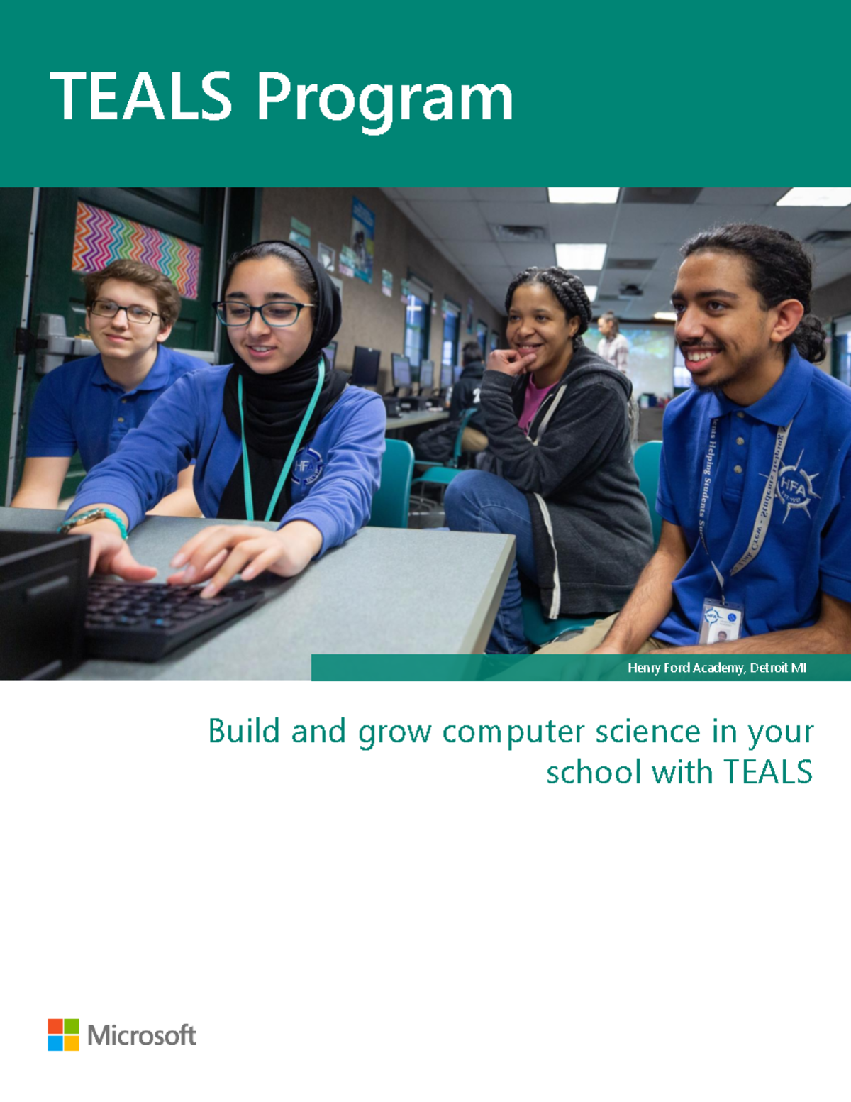 Teals Program brochure - TEALS Program Build and grow computer science in your school with TEALS ...