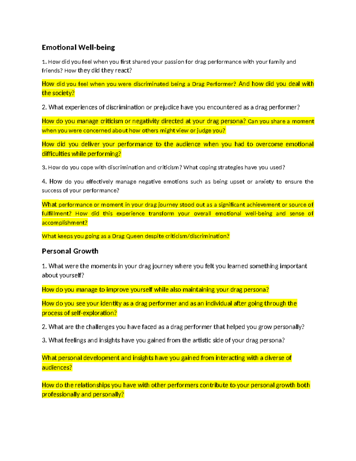 Interview-Guide-Questions - Emotional Well-being 1. How did you feel ...