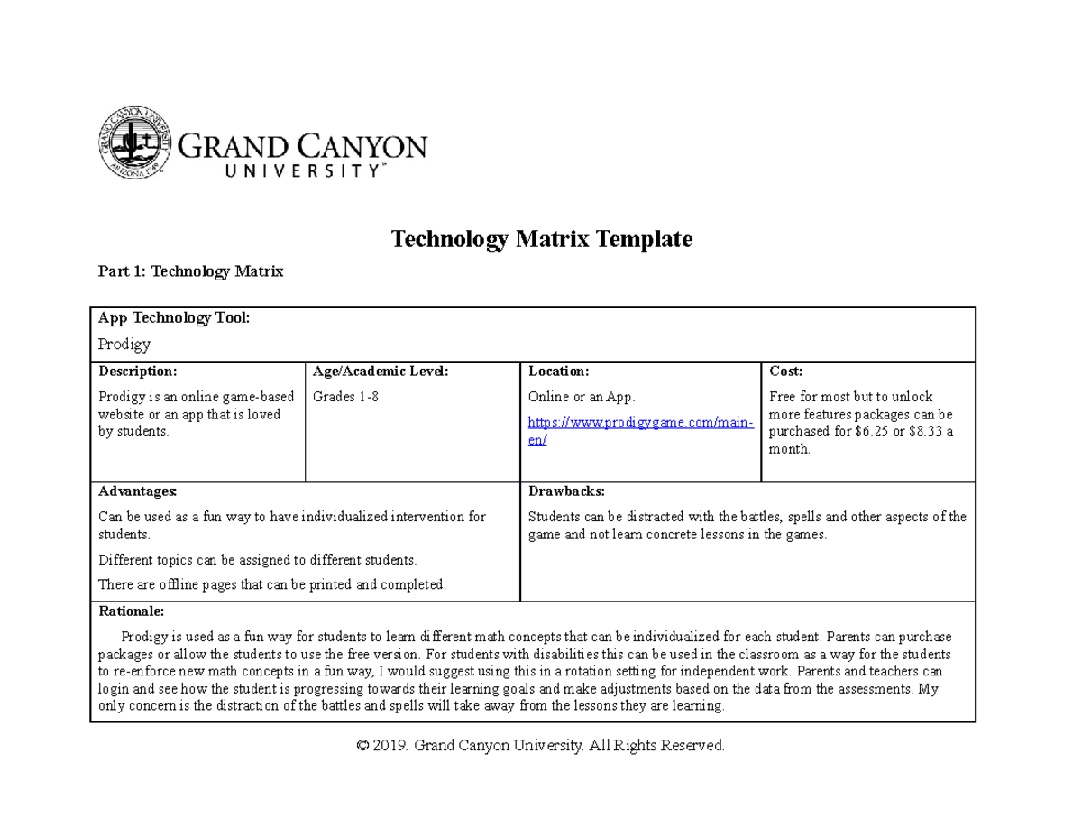 SPD-470-D-T5-Technology Matrix - Technology Matrix Template Part 1 ...