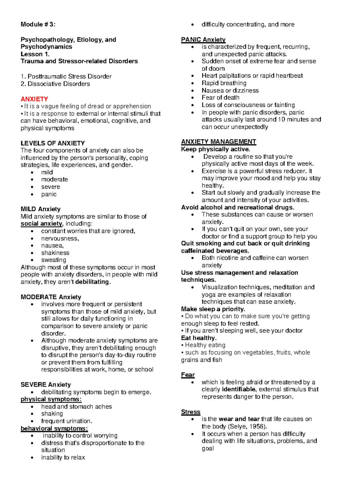Combined Modules 3 (1) edited - Module # 3: Psychopathology, Etiology ...