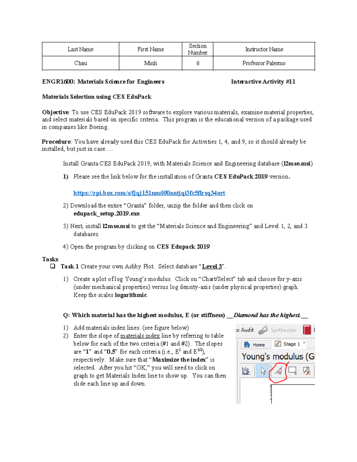 Activity #11 - Last Name First Name NumberSection Instructor Name Chau ...