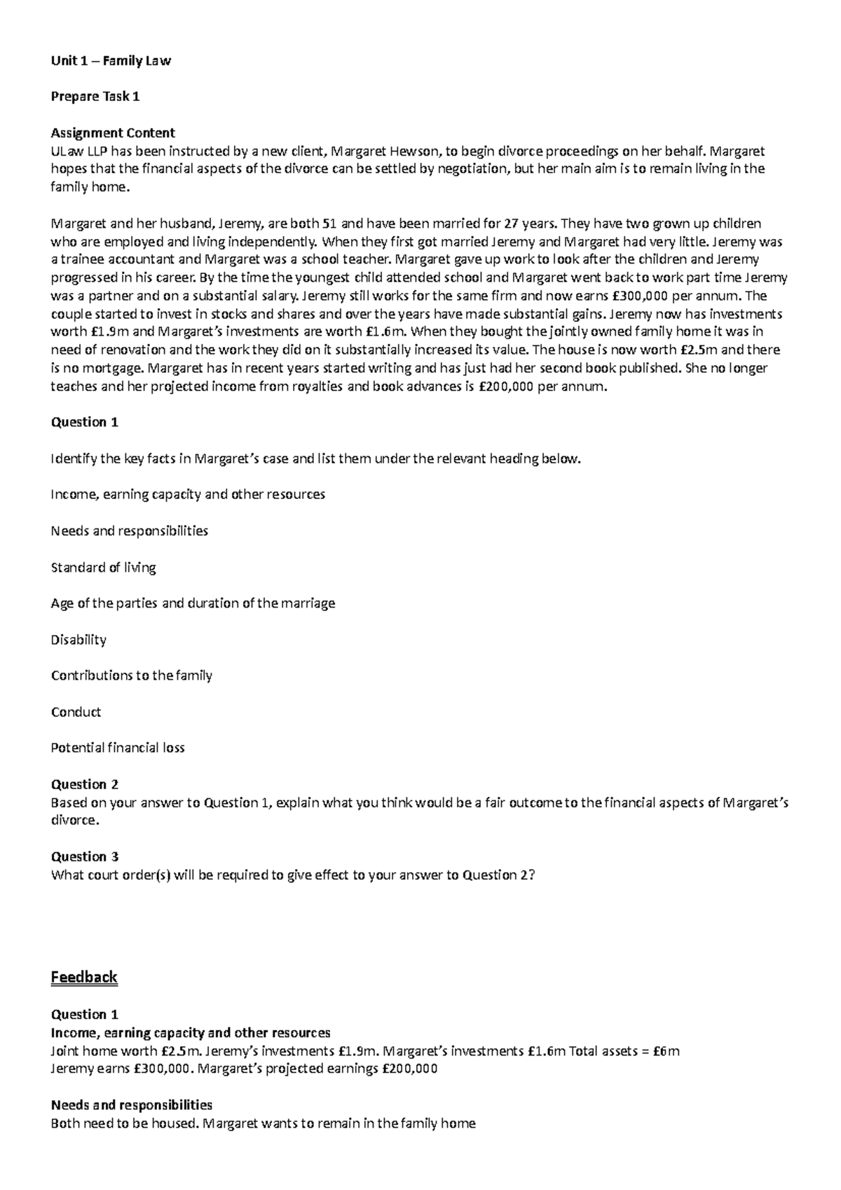 Unit 5 family law - A little summary of unit 5 only - Unit 1 – Family ...