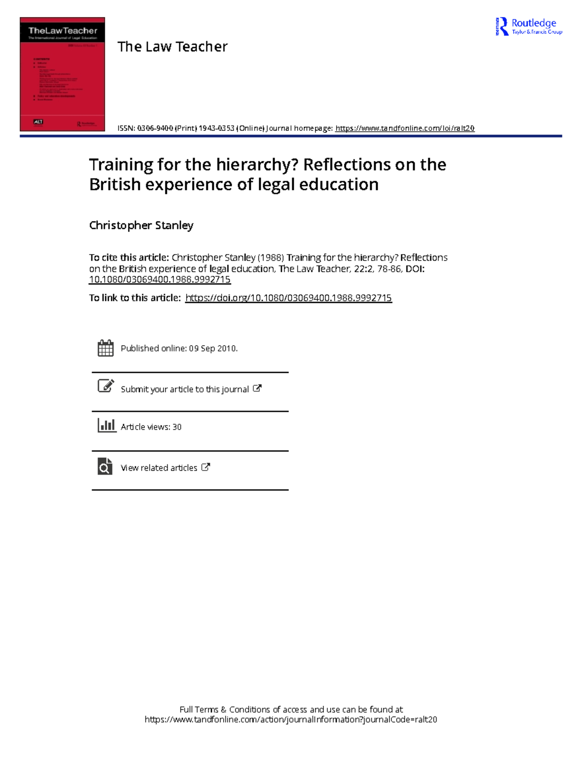 Training for the hierarchy Reflections on the British experience of ...