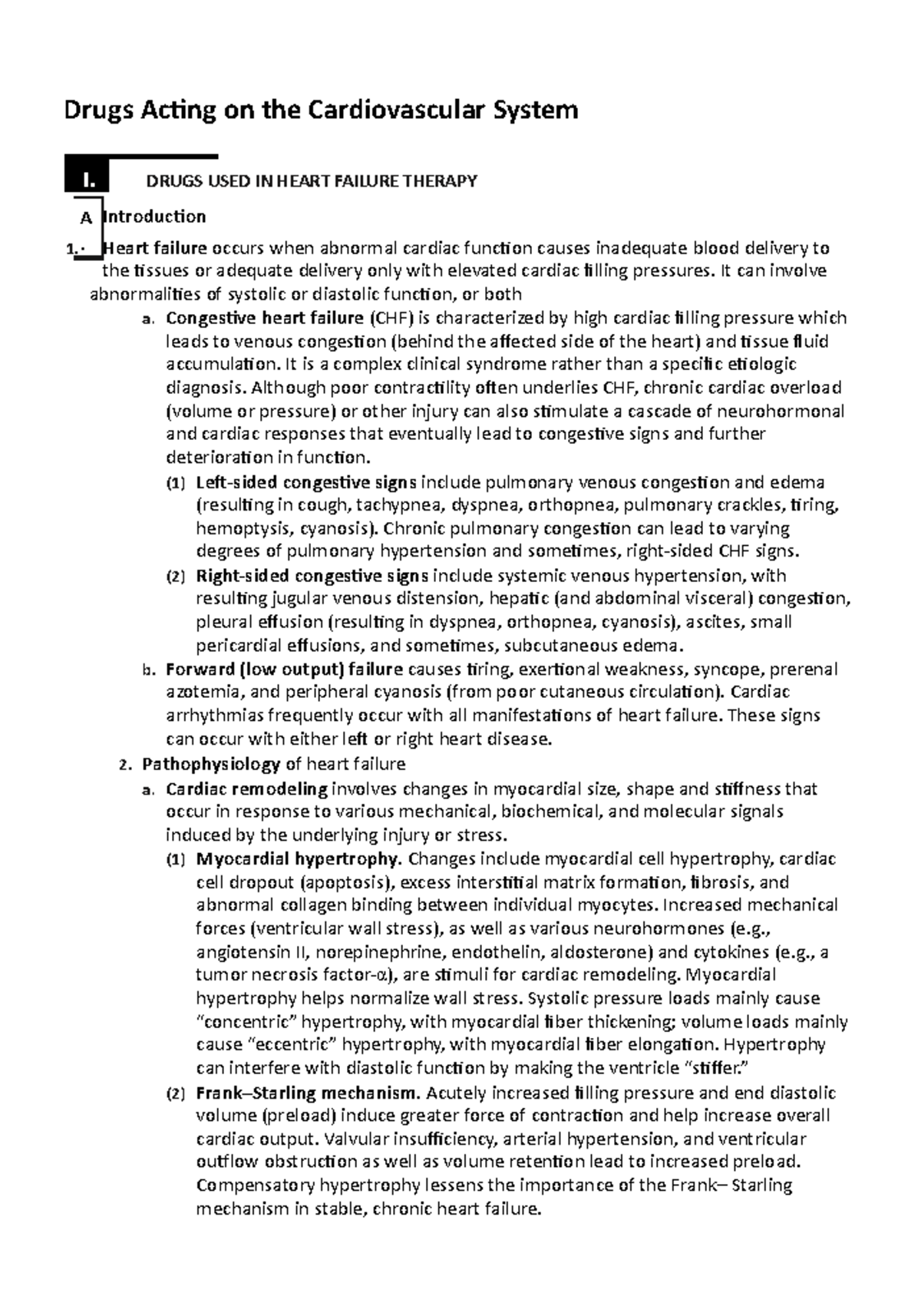 Drugs Acting on the Cardiovascular System - DRUGS USED IN HEART FAILURE ...