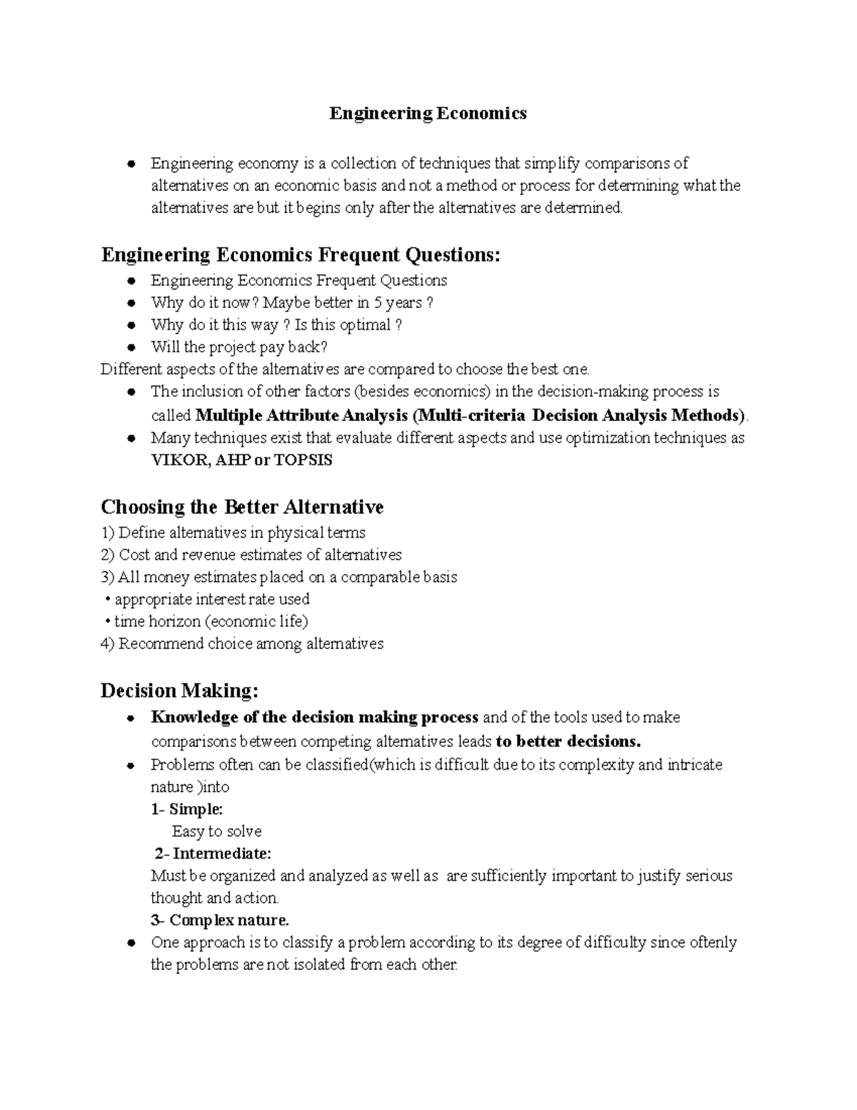 Engineering Economics - Lec 1 - Engineering Economics Engineering ...