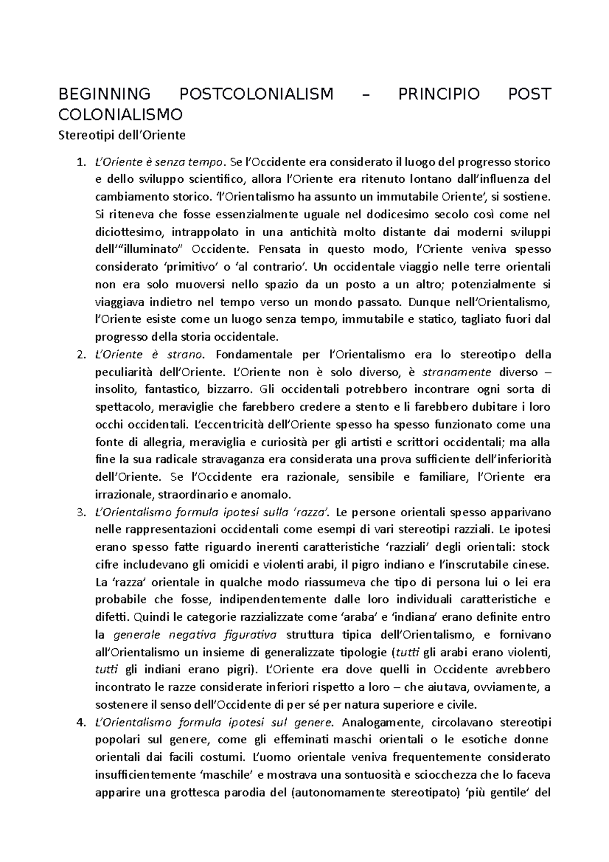 Beginning Postcolonialism - Traduzione - BEGINNING POSTCOLONIALISM ...