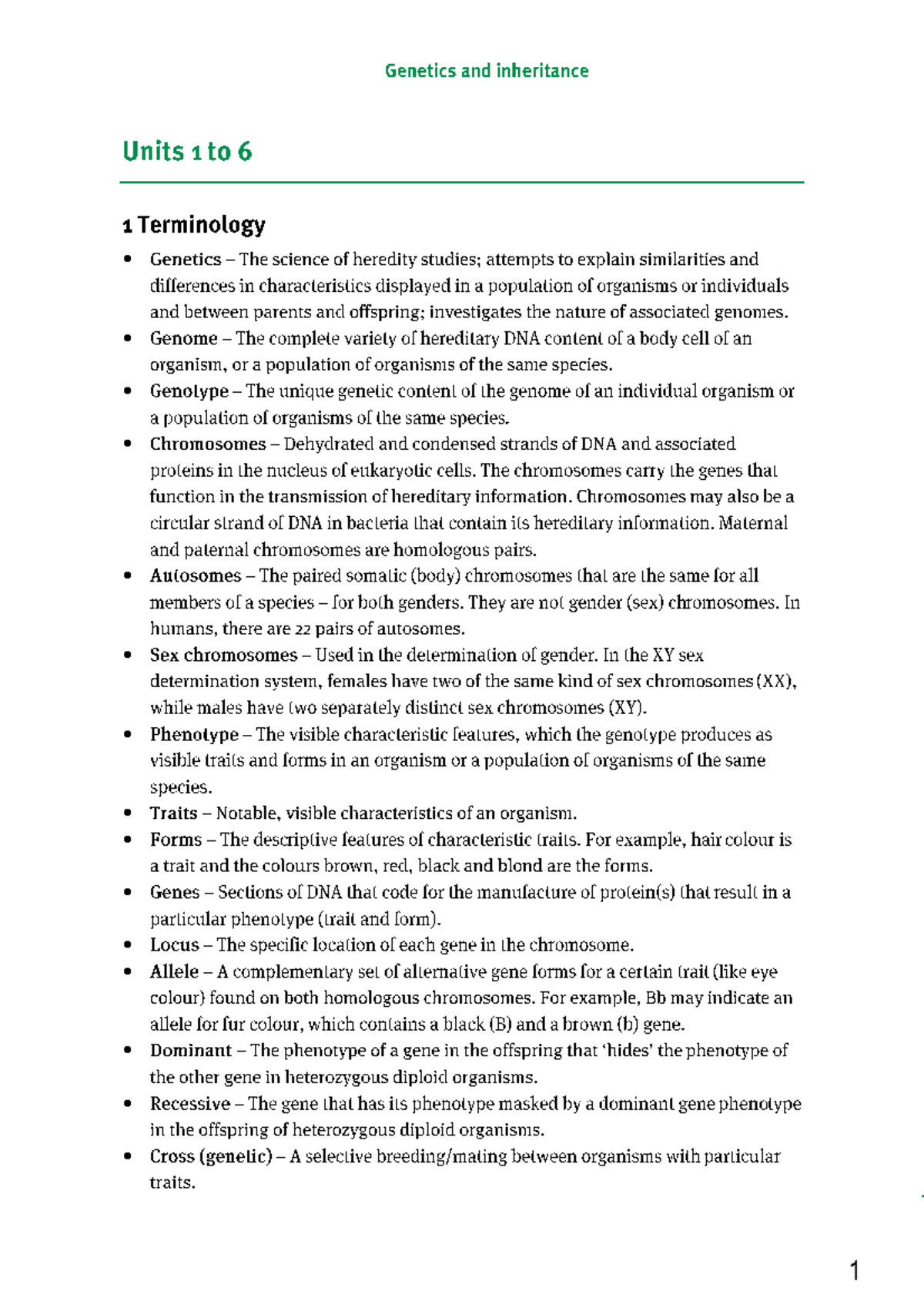 Genetics and inheritance - - Studocu