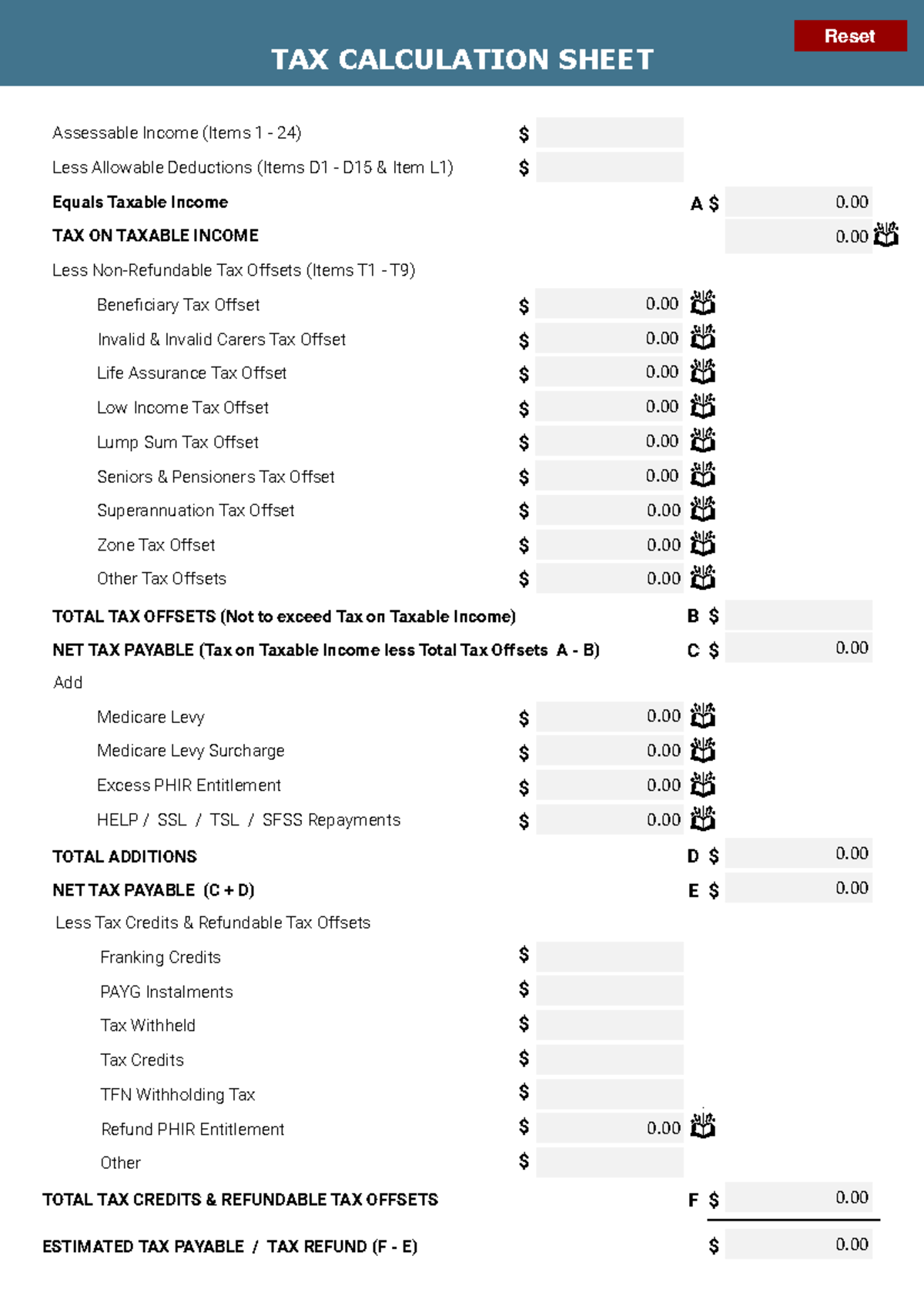 2023 Income Tax Return Workbook v4 - TAX CALCULATION SHEET ...