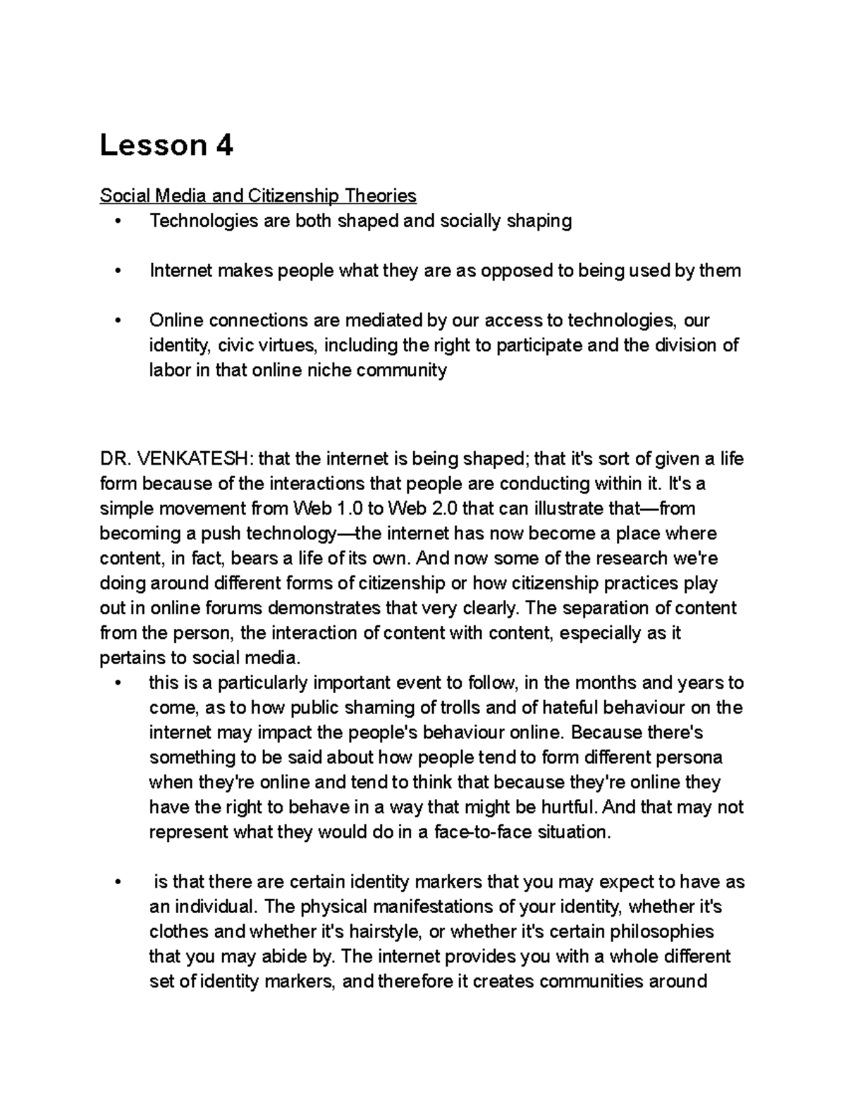 Lesson 4 EDUC307 - LECTURE NOTES - Lesson 4 Social Media and ...