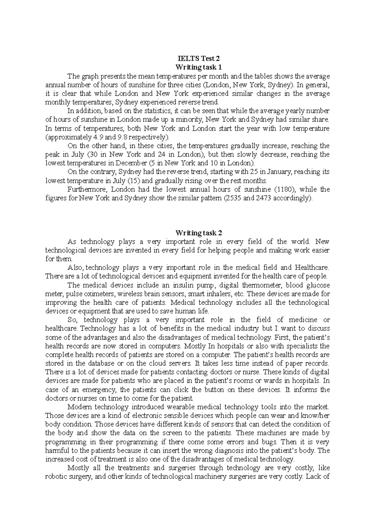Ielts Test 2 - klm - IELTS Test 2 Writing task 1 The graph presents the ...