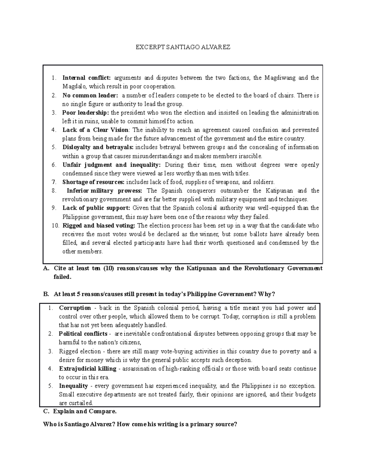 Week 1 - activity - EXCERPT SANTIAGO ALVAREZ Internal conflict ...