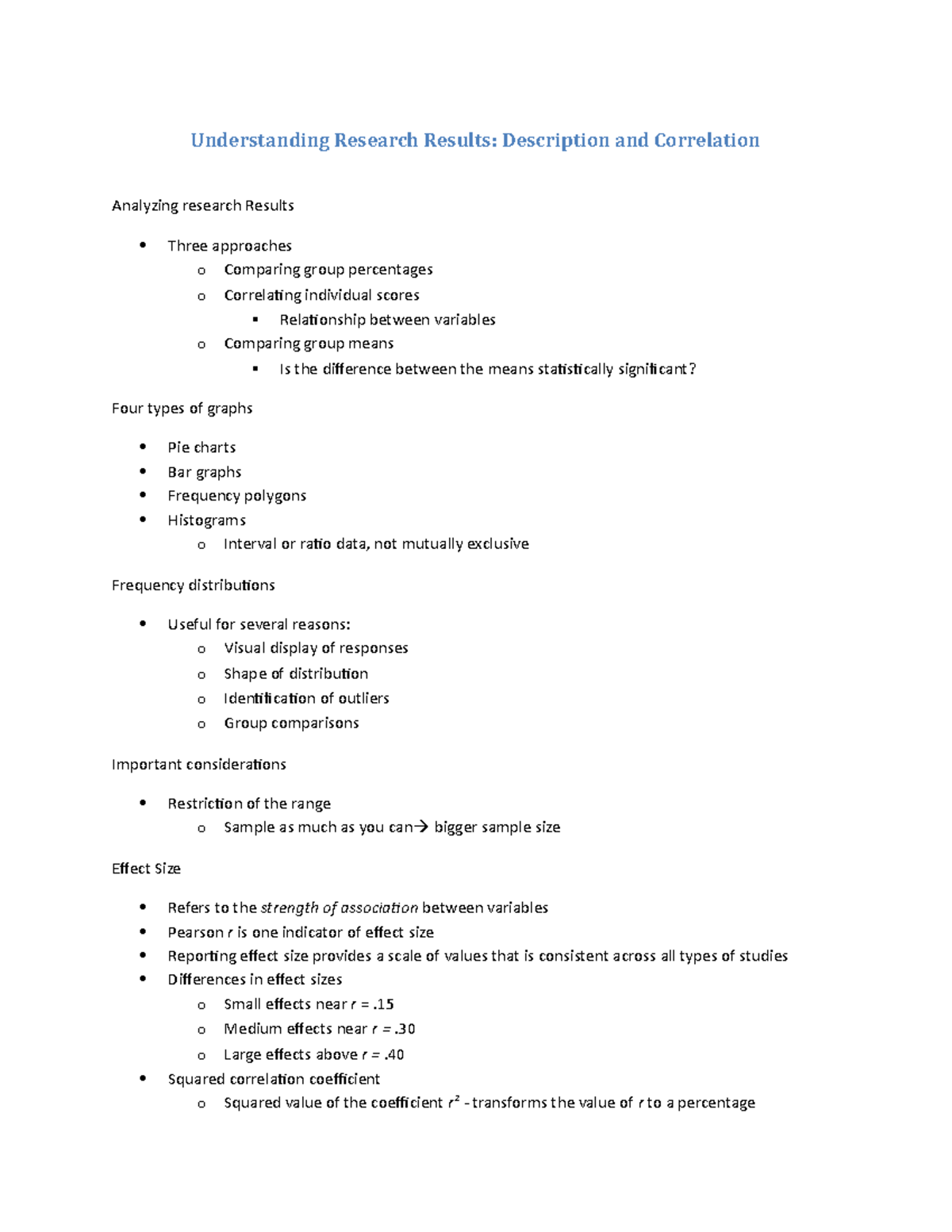 Chapters 6, 11, 12, 13 notes - Understanding Research Results ...