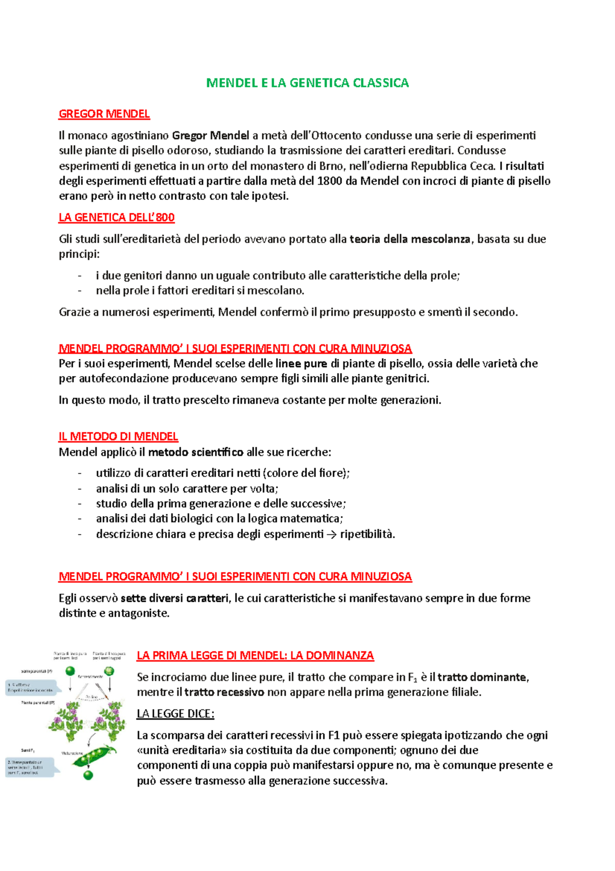 6. Mendel e la Genetica Classica - MENDEL E LA GENETICA CLASSICA GREGOR ...