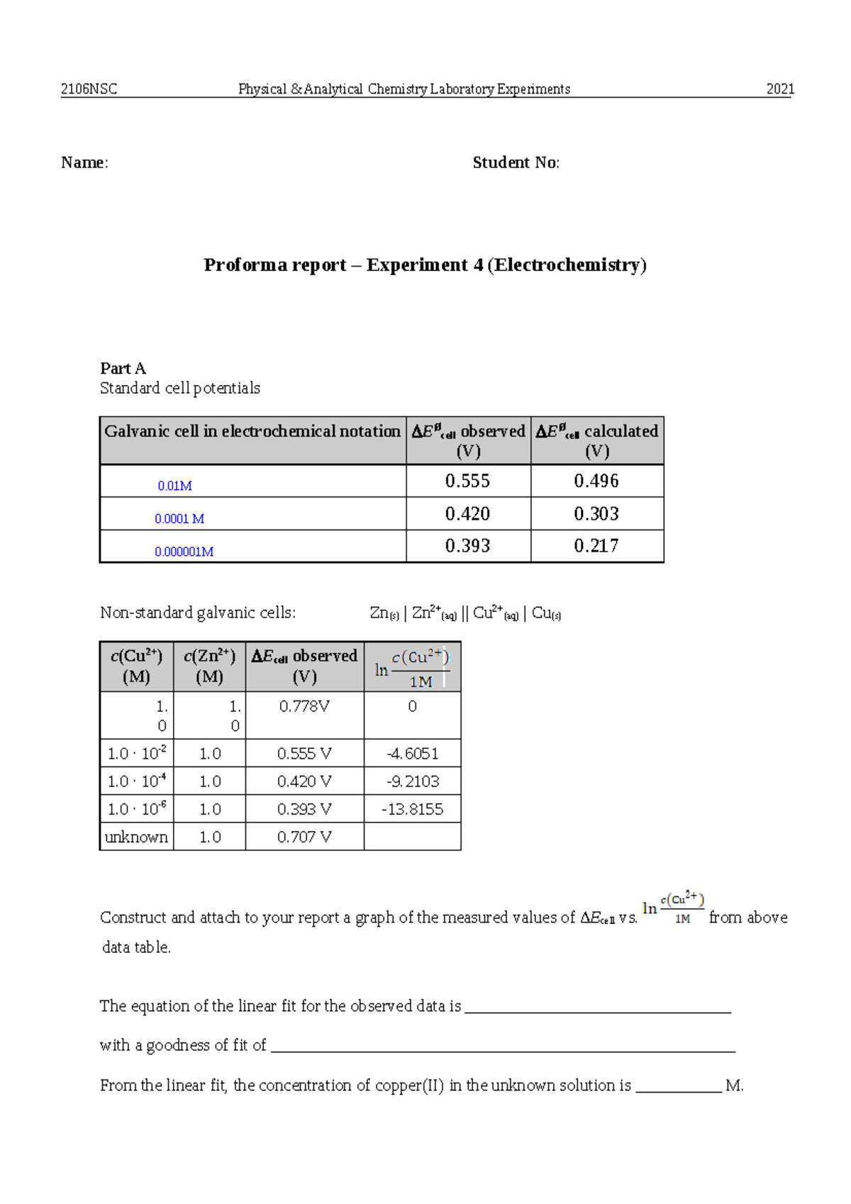 Experiment 4 proforma 2021 - 3102BPS - Griffith - Studocu