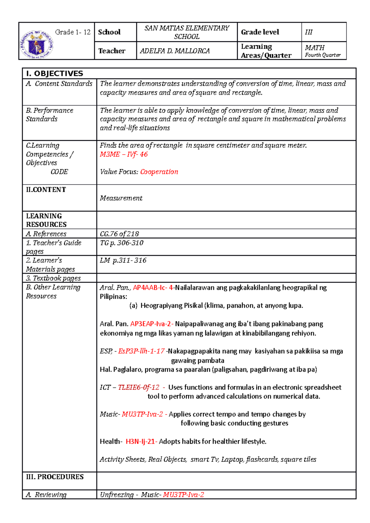 CO-4th-quarter - CO-4th-quarter - School SAN MATIAS ELEMENTARY SCHOOL ...