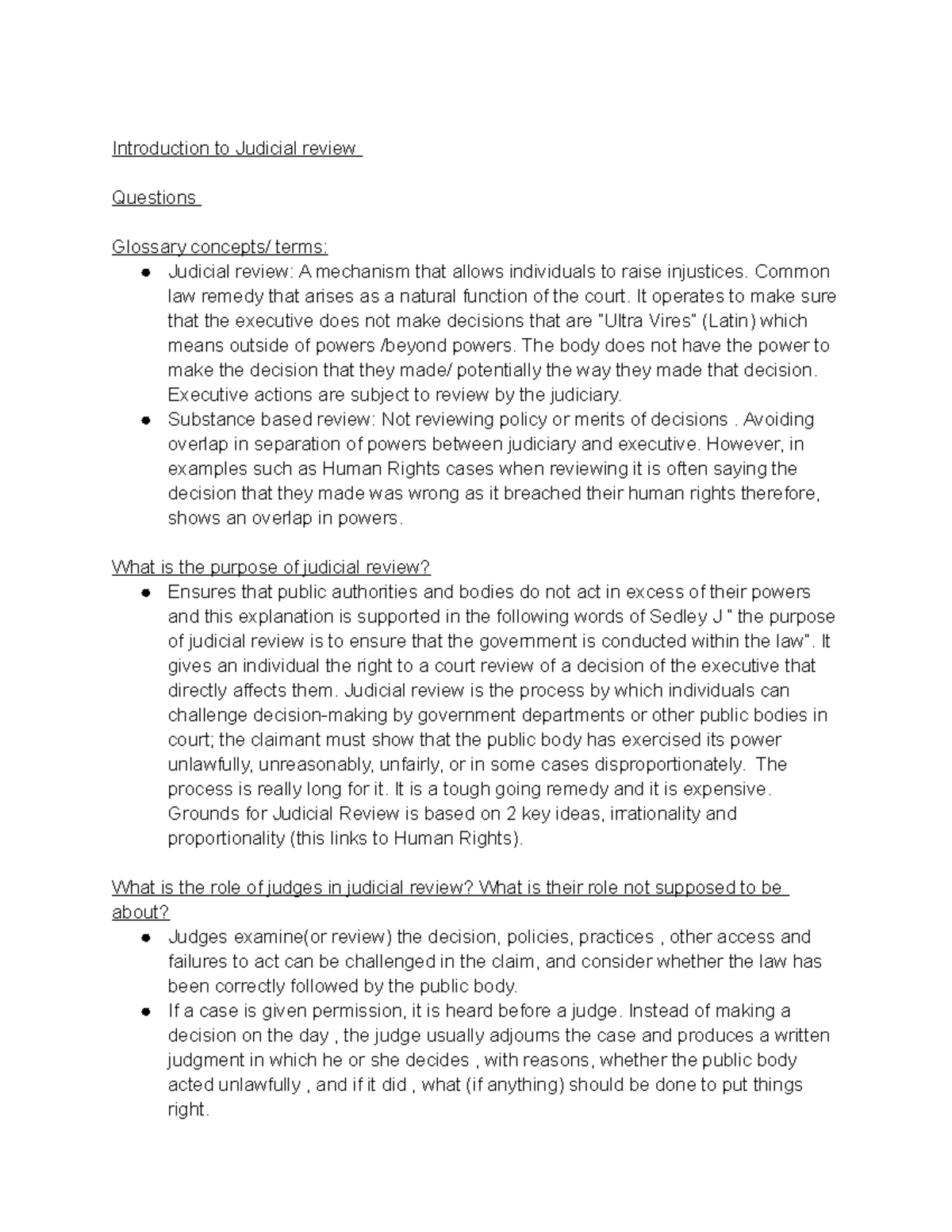 Introduction to judical review - Introduction to Judicial review ...
