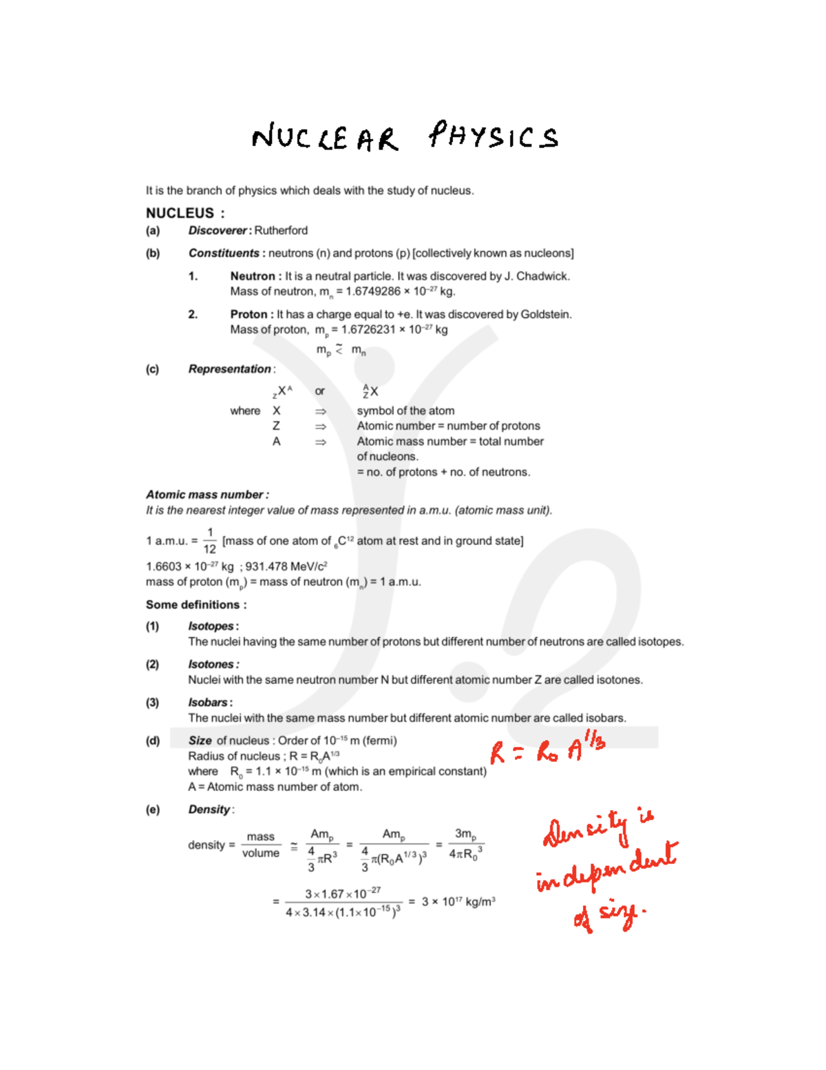 Modern Physics Advanced - NUCLEAR PHYSICS It is the branch of physics ...