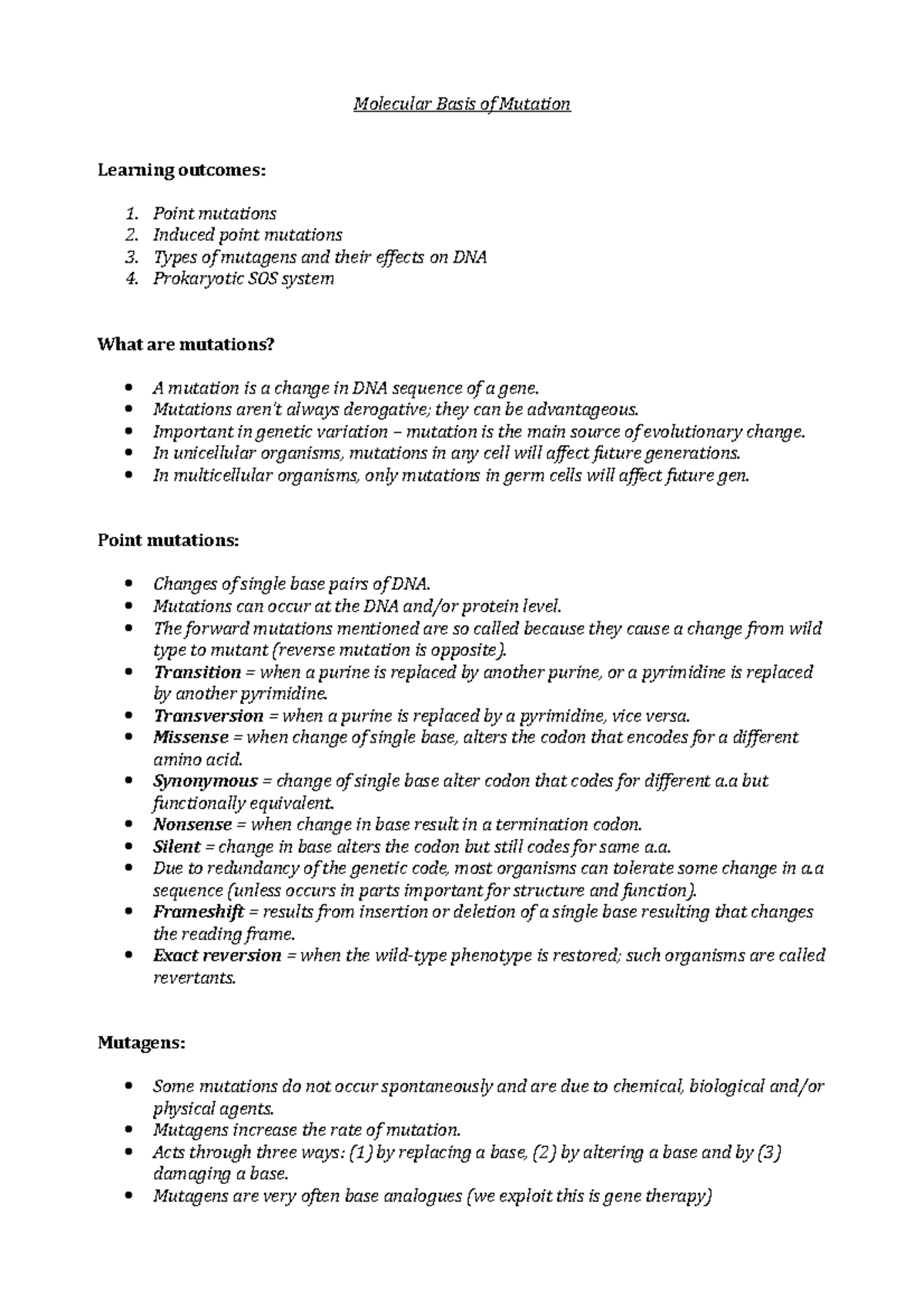 GEN 01 - Lecture from core genetics module - Molecular Basis of ...