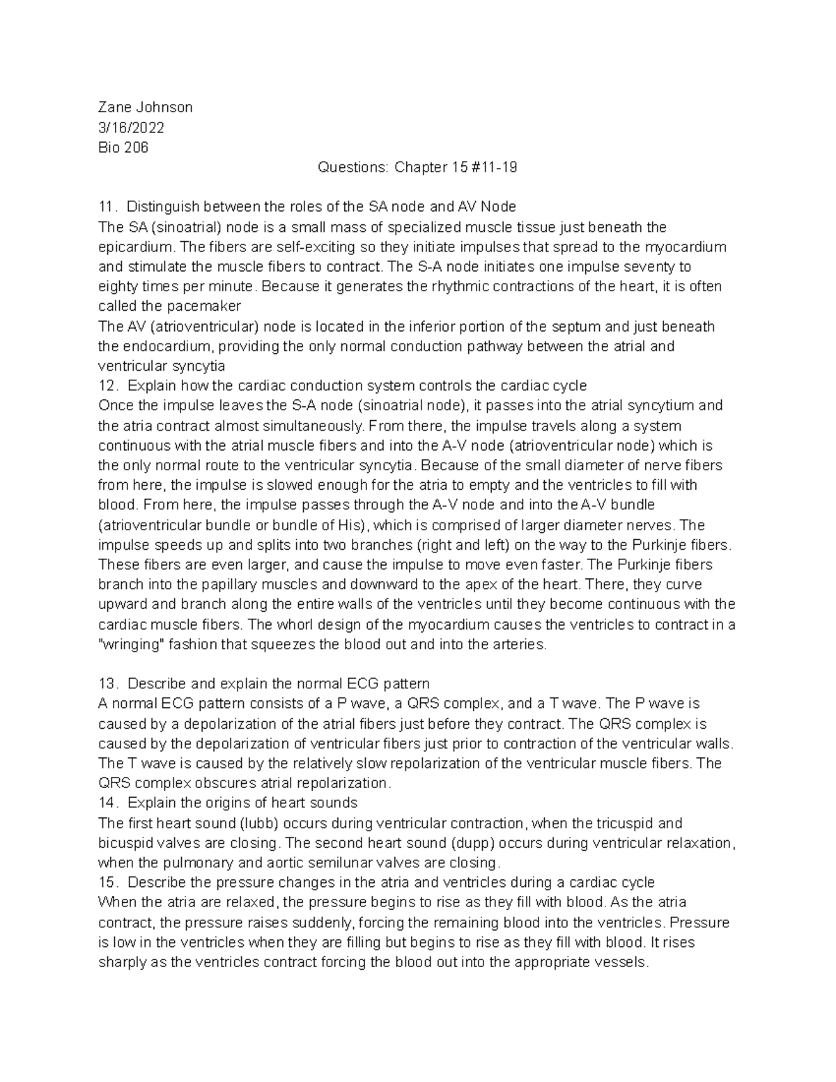 Questions Chapter 15 #11-19 - Zane Johnson Bio 206 Questions: Chapter ...