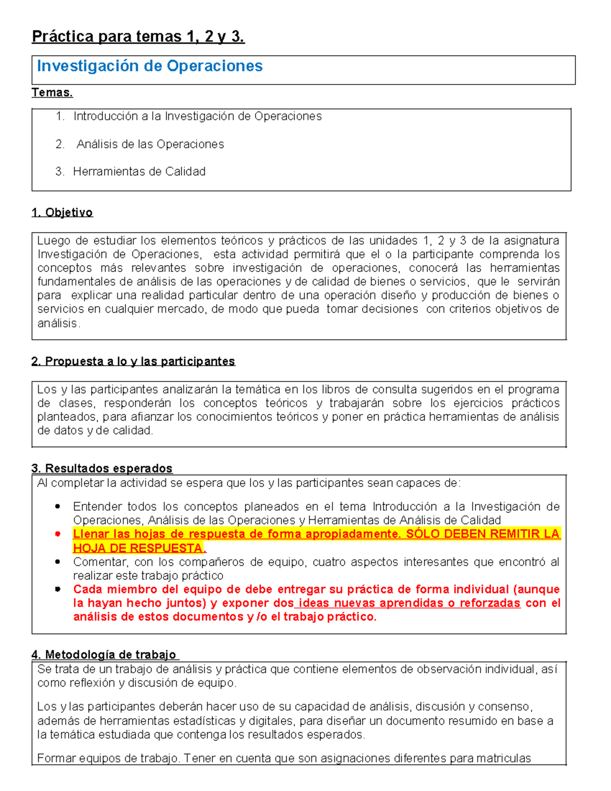 2 Planificacion actividad temas 123 Inv Oper Agosto 2024 - Práctica para temas 1, 2 y 3. - Studocu