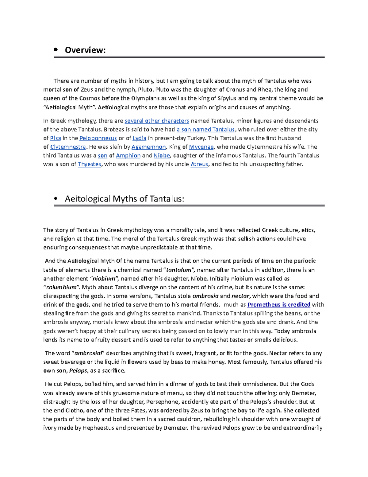 Classical Mythology 01 - Overview: There are number of myths in history ...