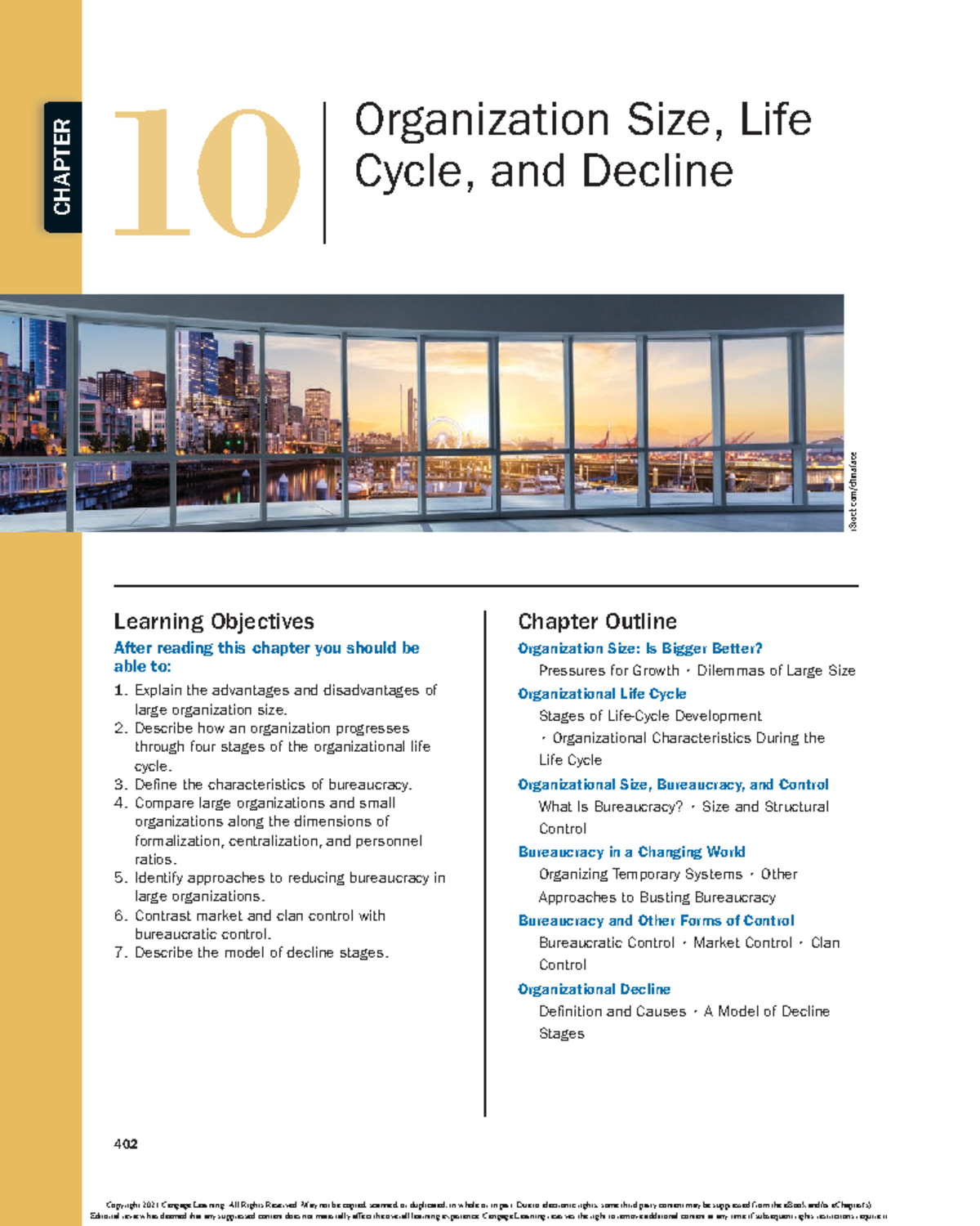 Ch 10 organization size, life cycle - 402 CHAPTER Chapter Outline ...