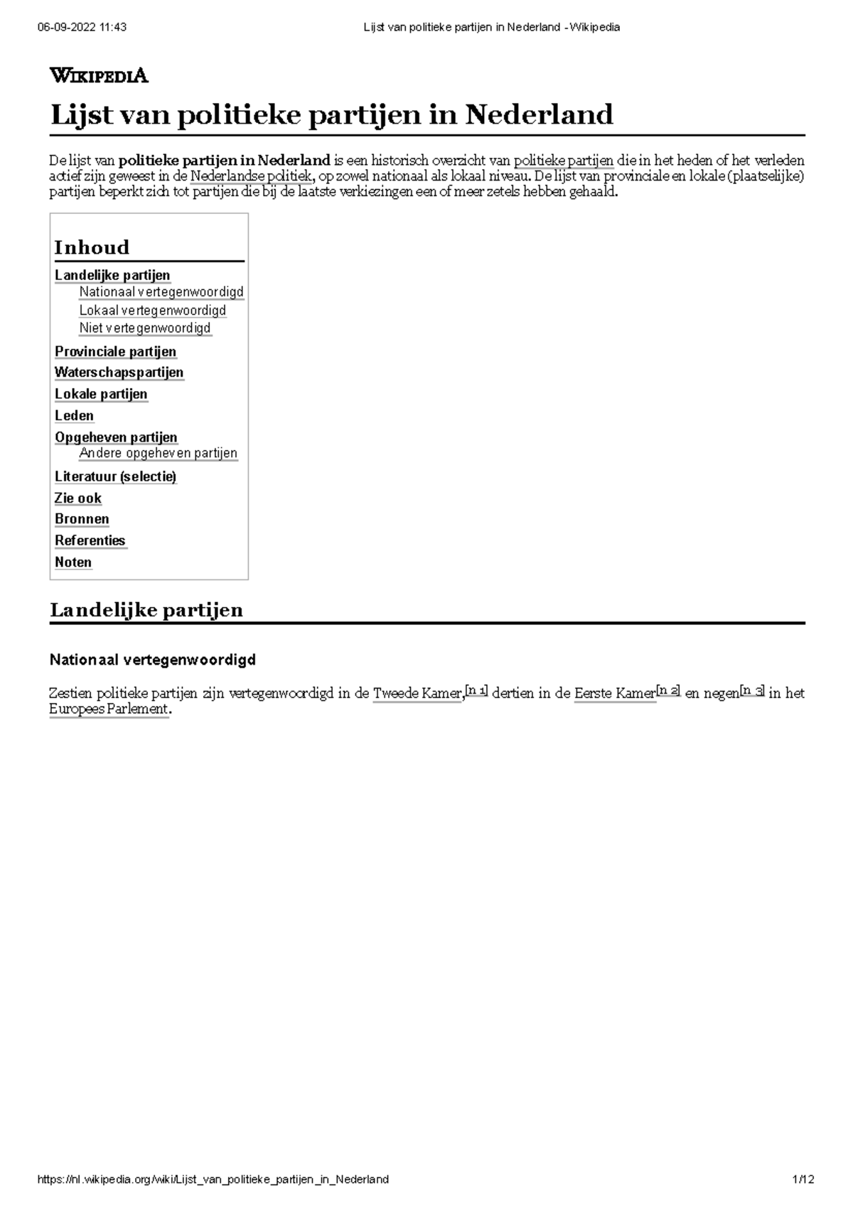 Lijst van politieke partijen in Nederland - Wikipediadjldk - Lijst van ...