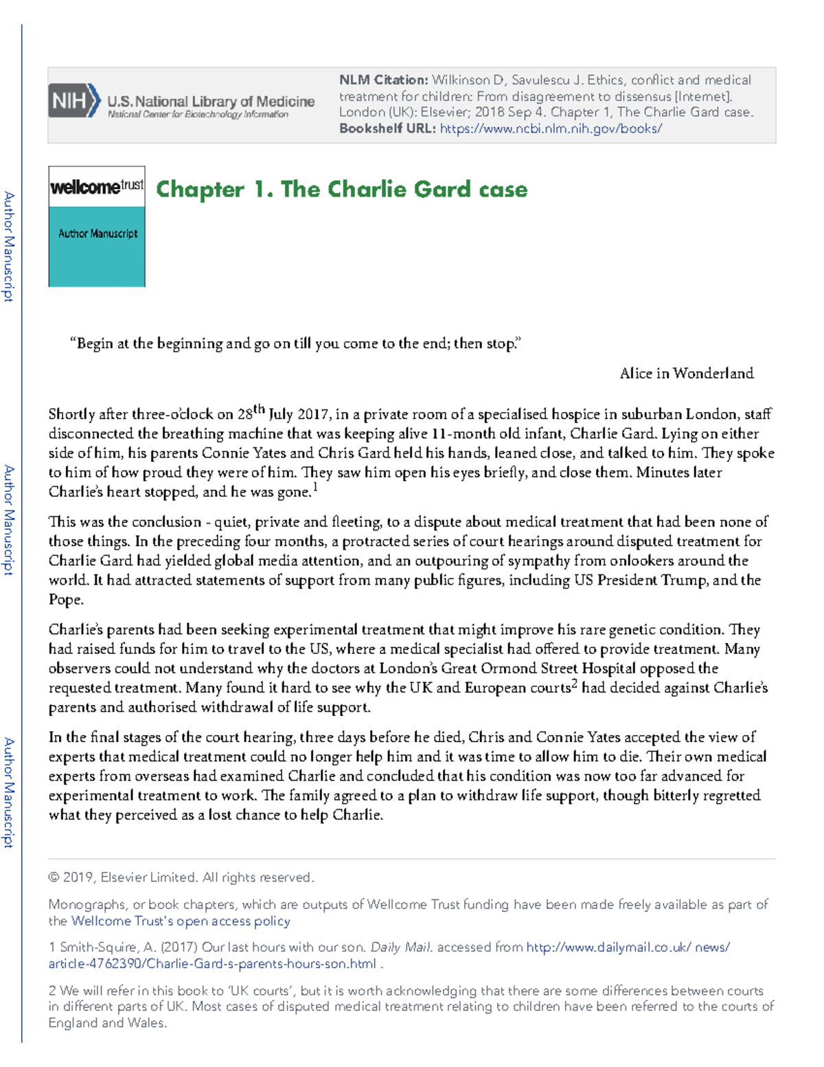 Charlie Guard - Best interest - NLM Citation: Wilkinson D, Savulescu J ...