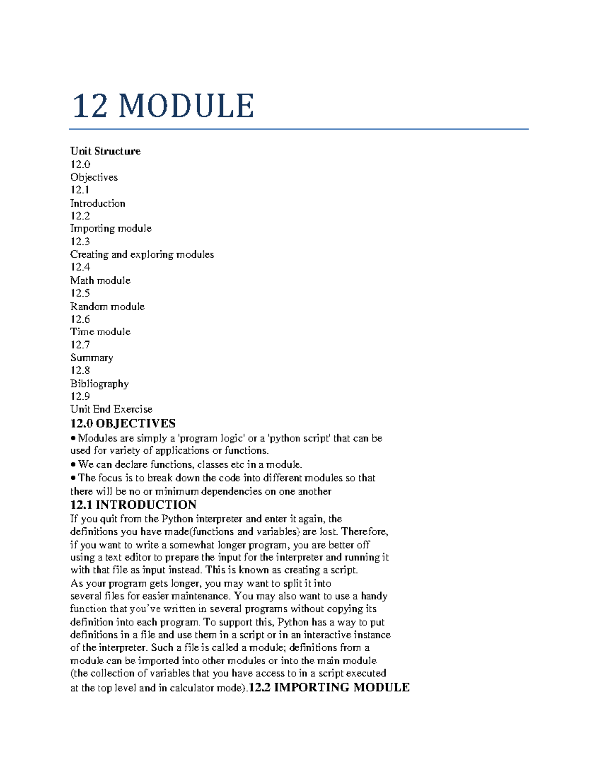 12 Module - Hey friends! This thread contains quality notes/handout for ...