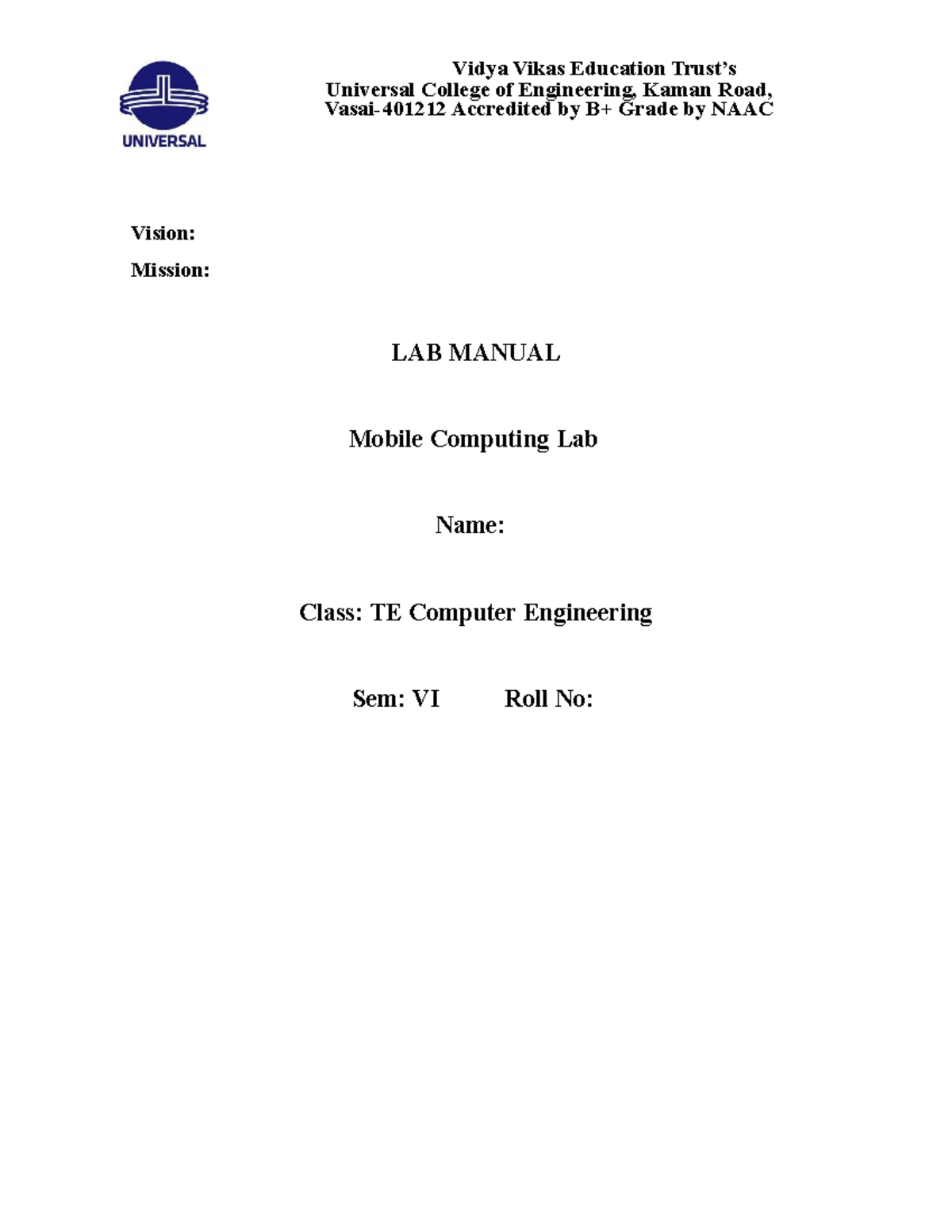 LAB Manual-Mobile Computing - Computer Engineering - MU - Studocu