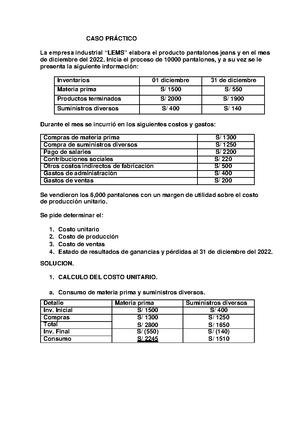 Contabilidad DE Costos Proyecto - FACULTAD DE CIENCIAS EMPRESARIALES ...