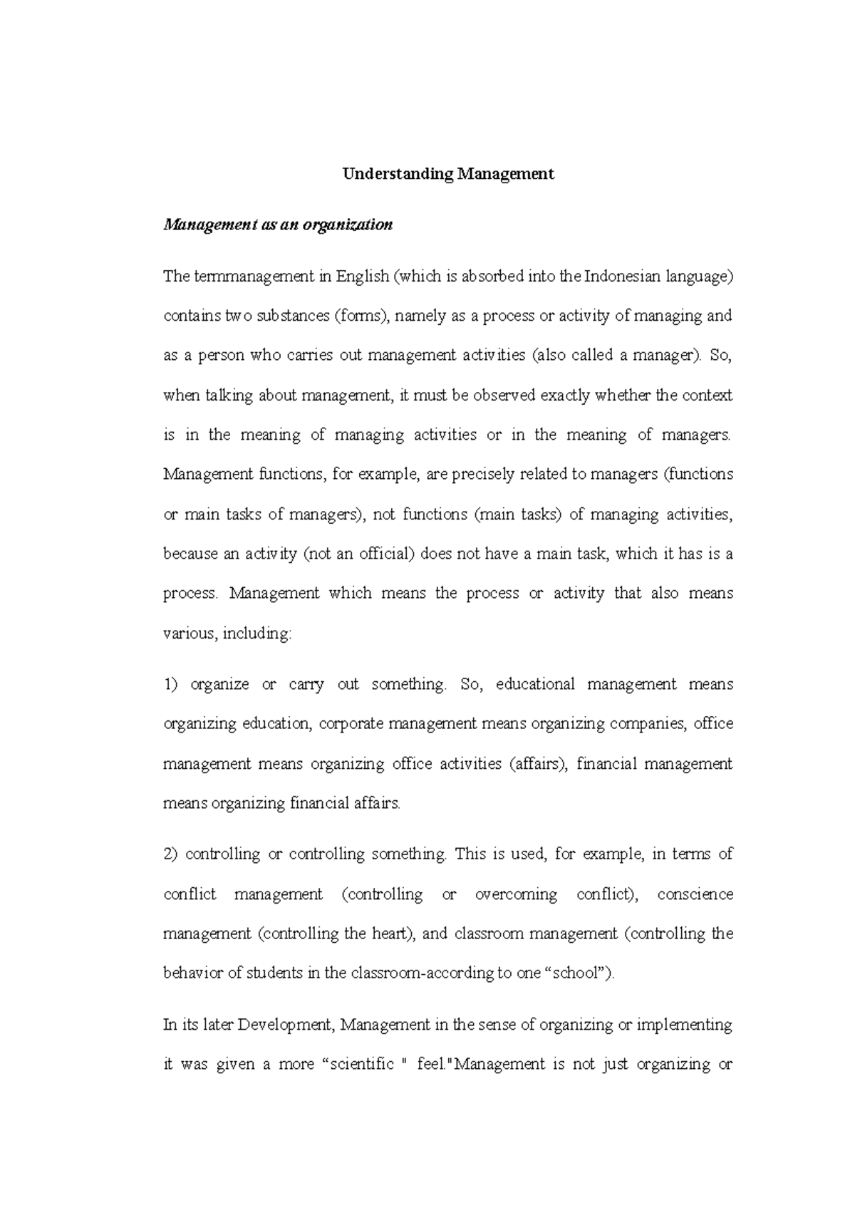 MNG Understanding Management - Understanding Management Management as ...