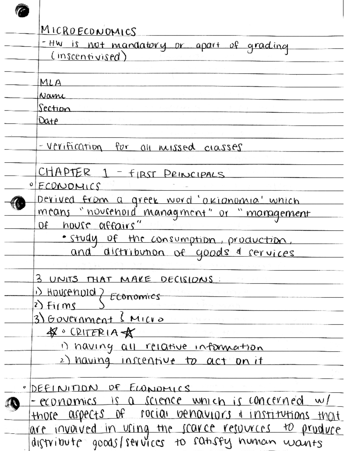 ECO 101 Chapters 1-3 - ECO 101 - TCNJ - Studocu