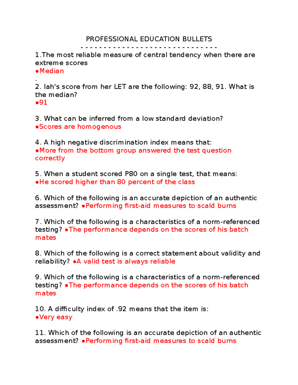 Professional- Education - PROFESSIONAL EDUCATION BULLETS - 1 most ...