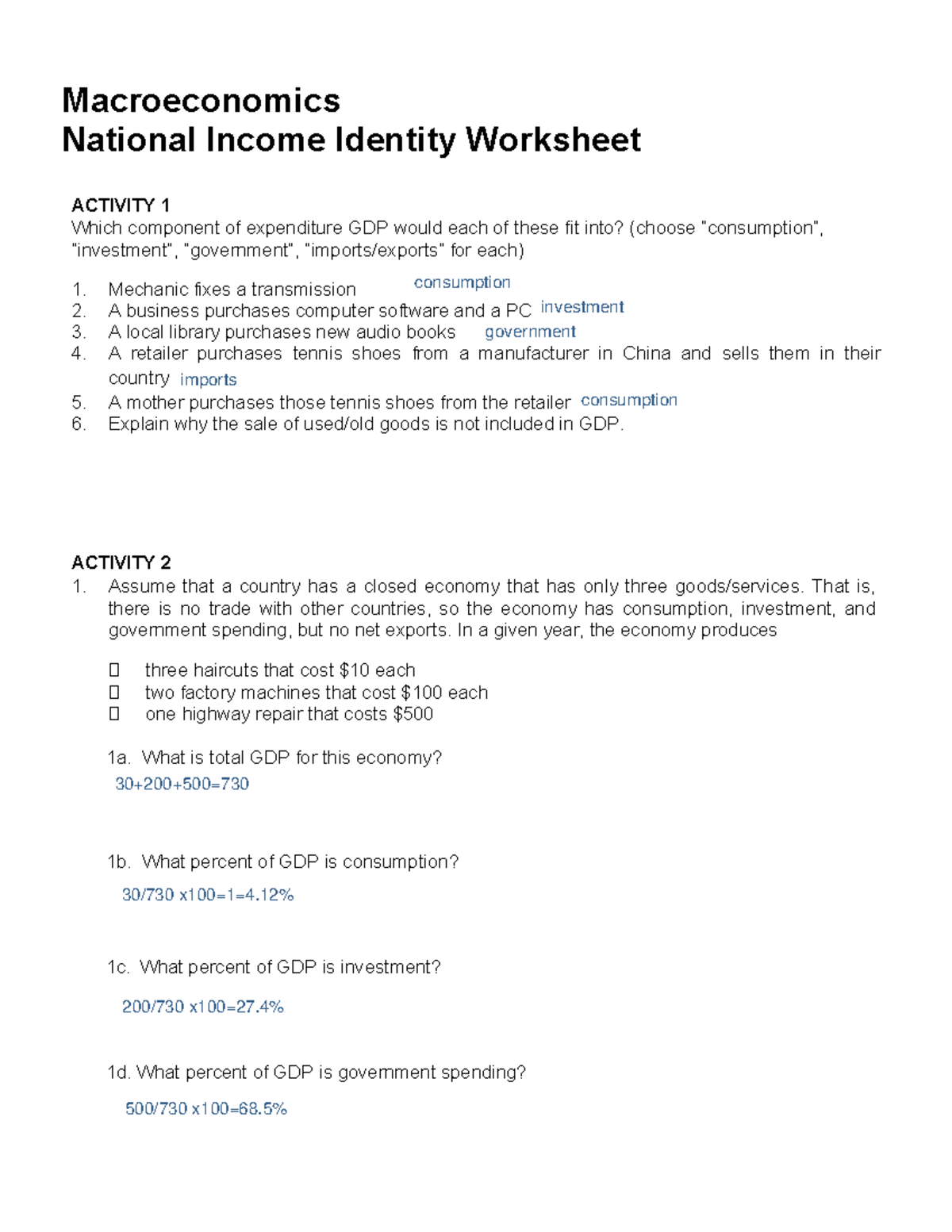 L2.2 - GDP National Income Identity - Macroeconomics National Income ...