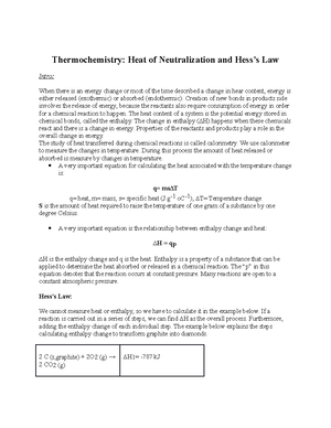 Lab 6 New lab calorimetry for scc 201 - SCC 201-Thermochemistry: Heat ...