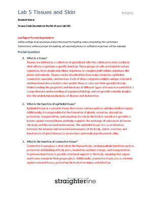 BIO201 Lab 4 - assignment - Student Name: Access Code (located on the ...