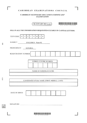 Sarah's English SBA-Final. Completed - ENGLISH A SCHOOL BASED ASSEMENT ...