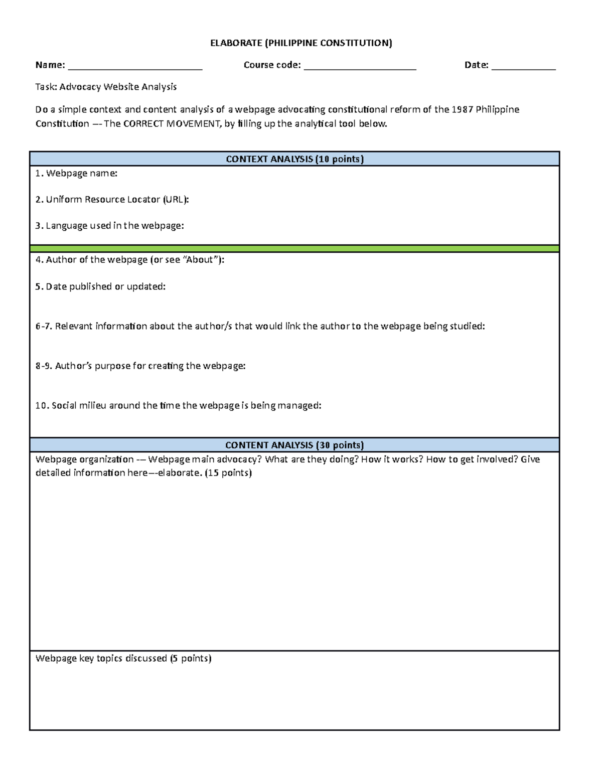 Elaborate.Philippine Constitution - ELABORATE (PHILIPPINE CONSTITUTION ...