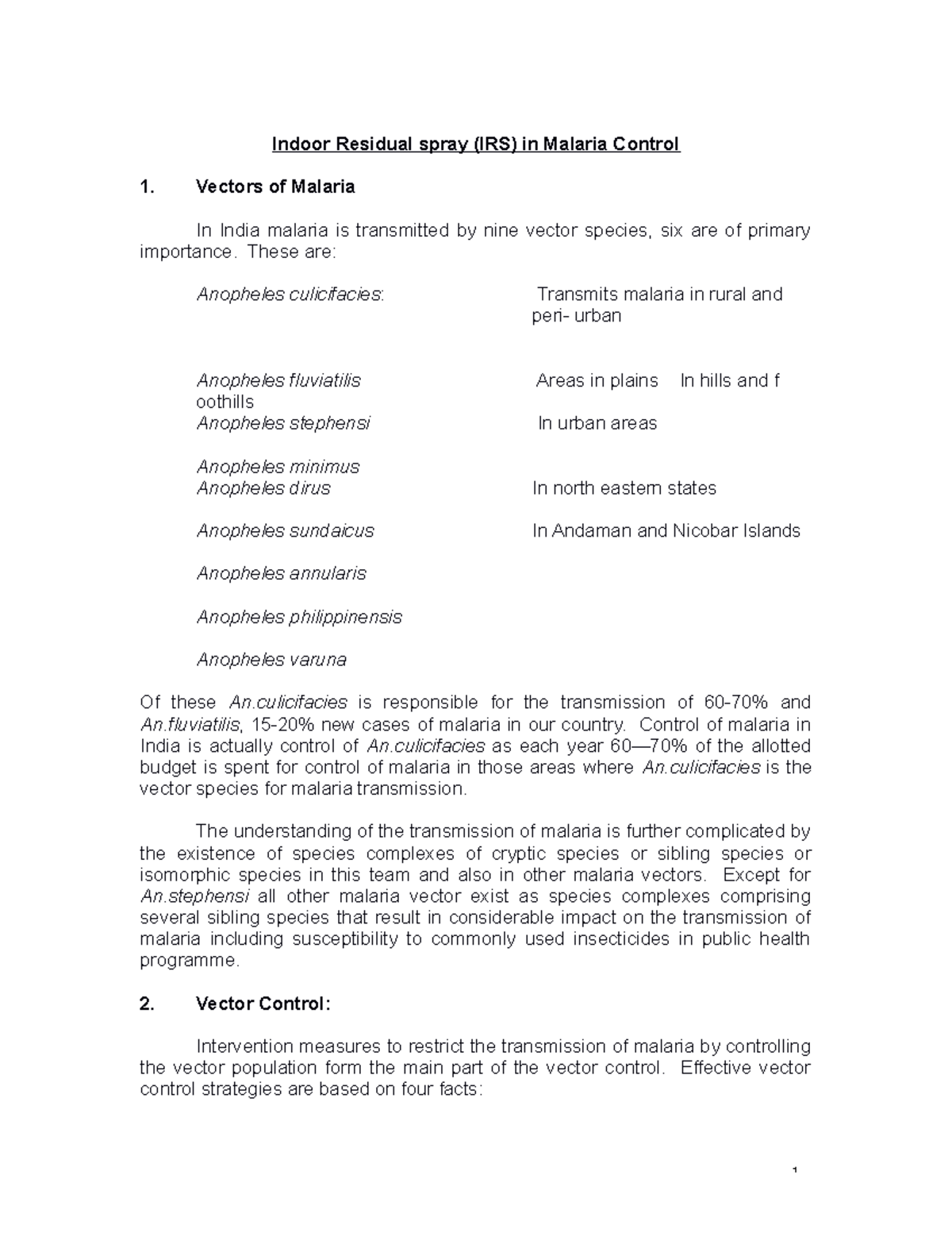 Indoor Residual Spray - 5 - Indoor Residual spray (IRS) in Malaria ...