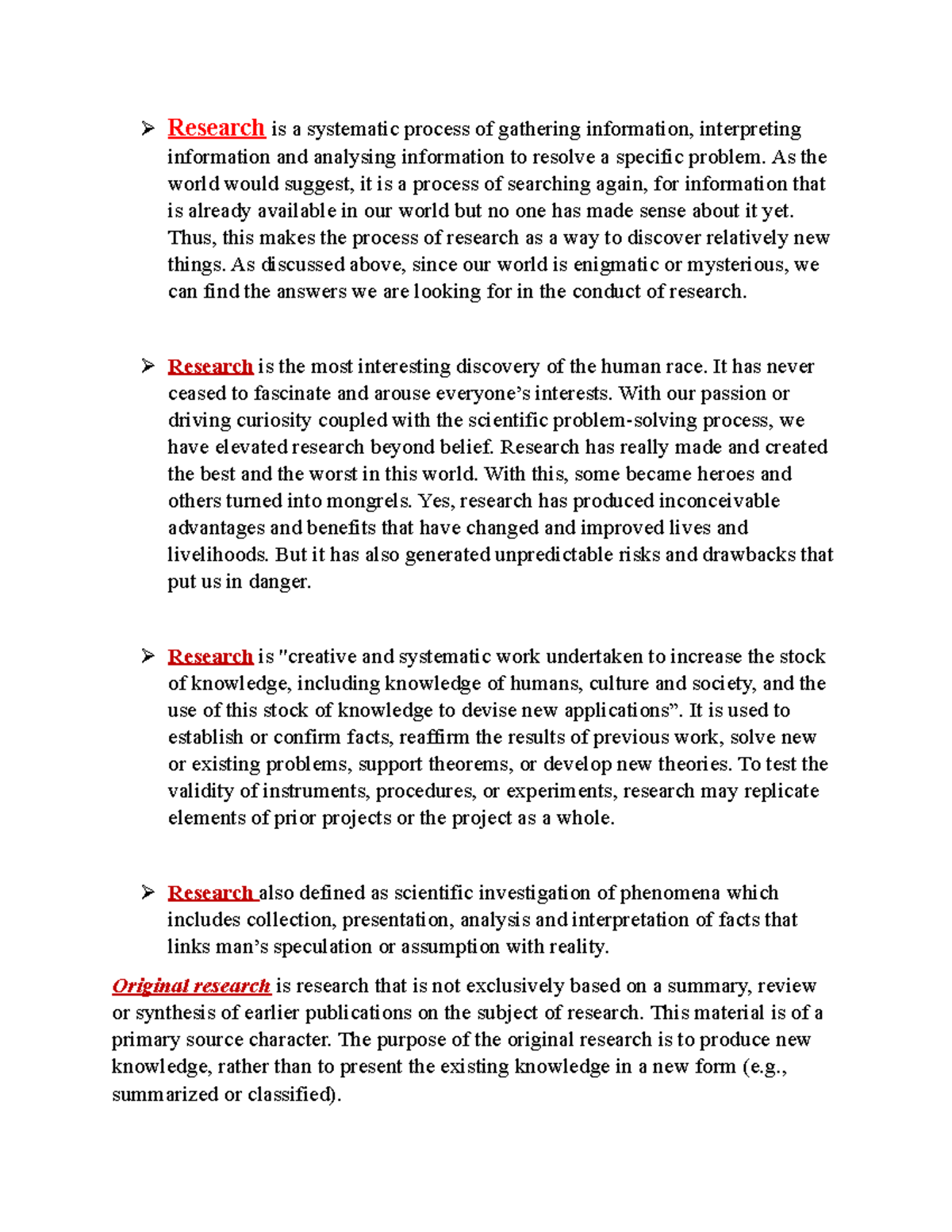 Research- Lesson-2 - Research is a systematic process of gathering ...