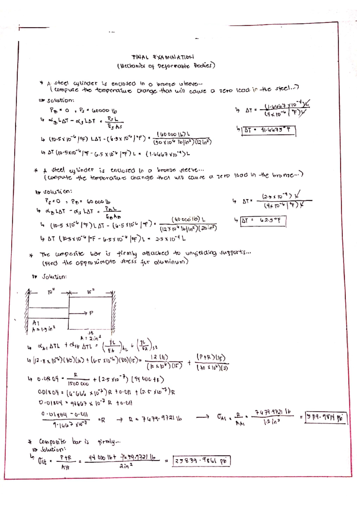 Deformable Final Exam - Problem solving - Mechanical Engineering - NVSU ...