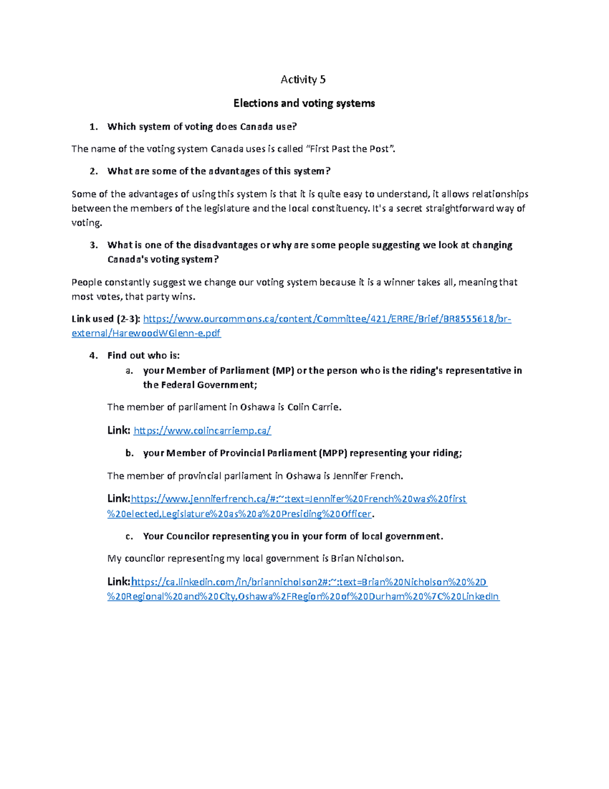 Civics -Unit 2, Activity 5 - Studocu