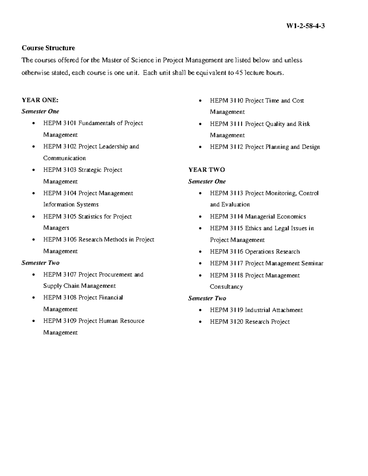 MSC- Project- Management- Brief (2) - W1-2-58-4- Course Structure The ...