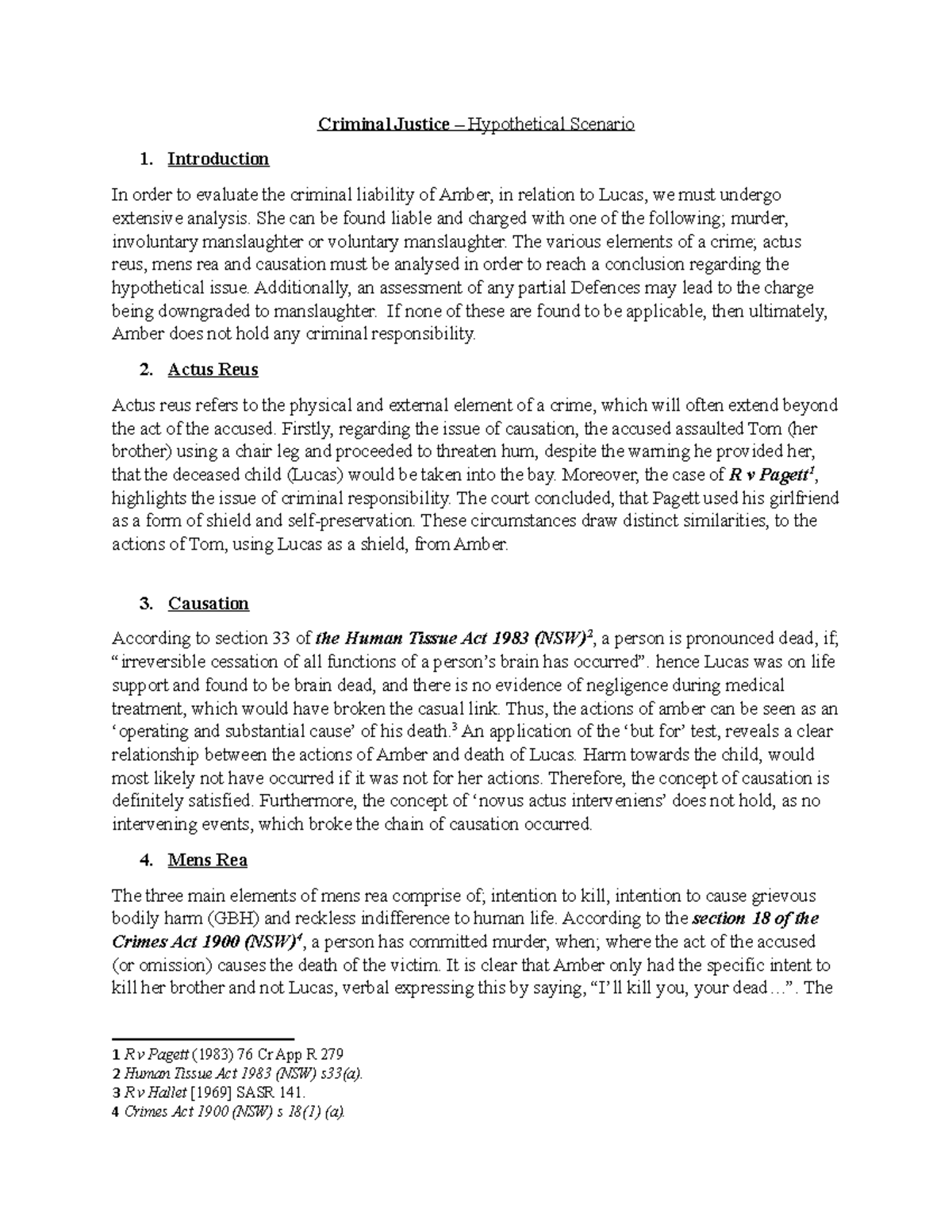 Criminal Justice - hypothetical scenario - Criminal Justice ...
