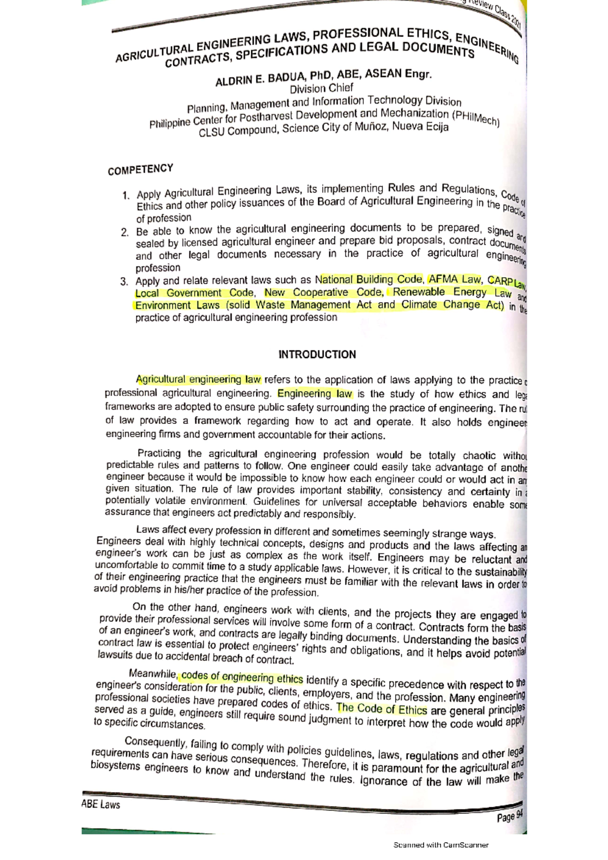 Volume 1-ABE Laws - Reviewer - PROFESSIONAL ETHICS, AGRICUL TURAL ...