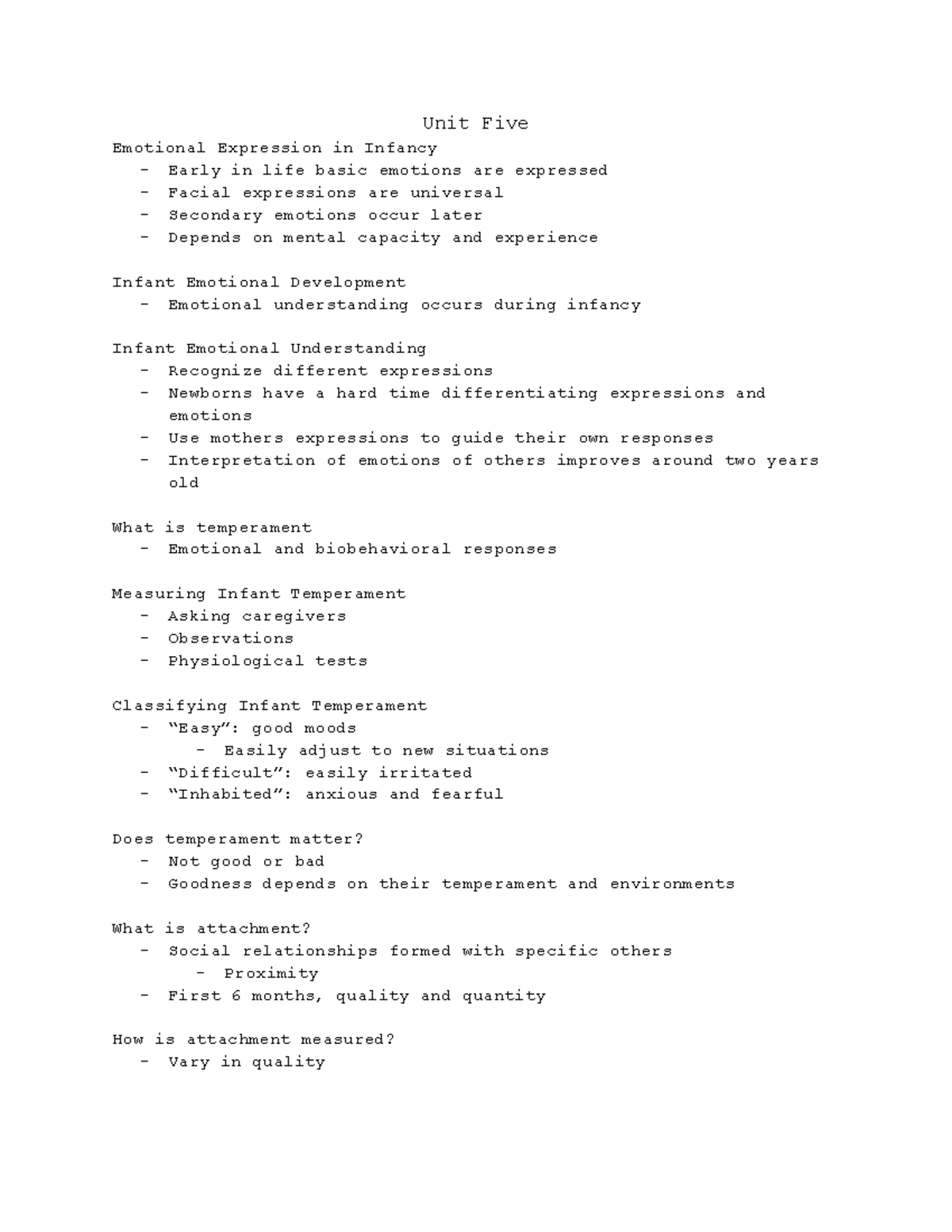 Psych 212 Unite Five - Lecture Notes. - Unit Five Emotional Expression ...