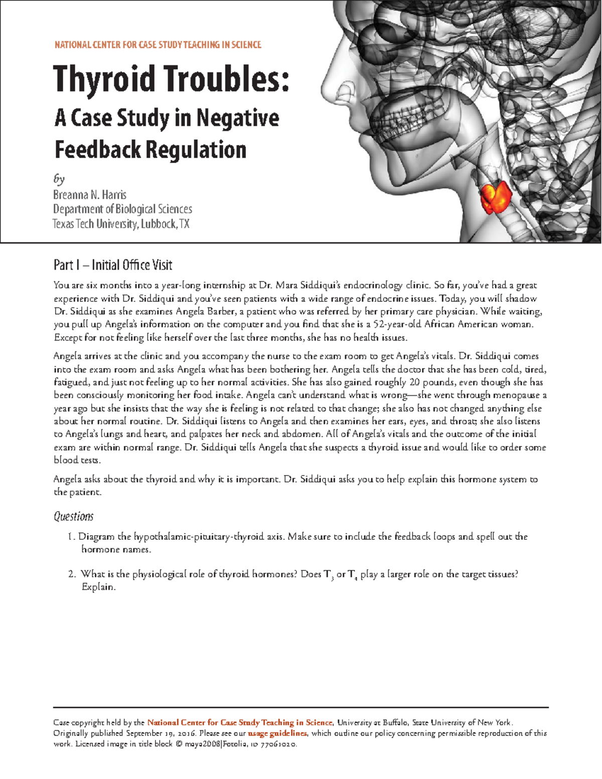 Thyroid troubles - Case study - Case copyright held by the National ...