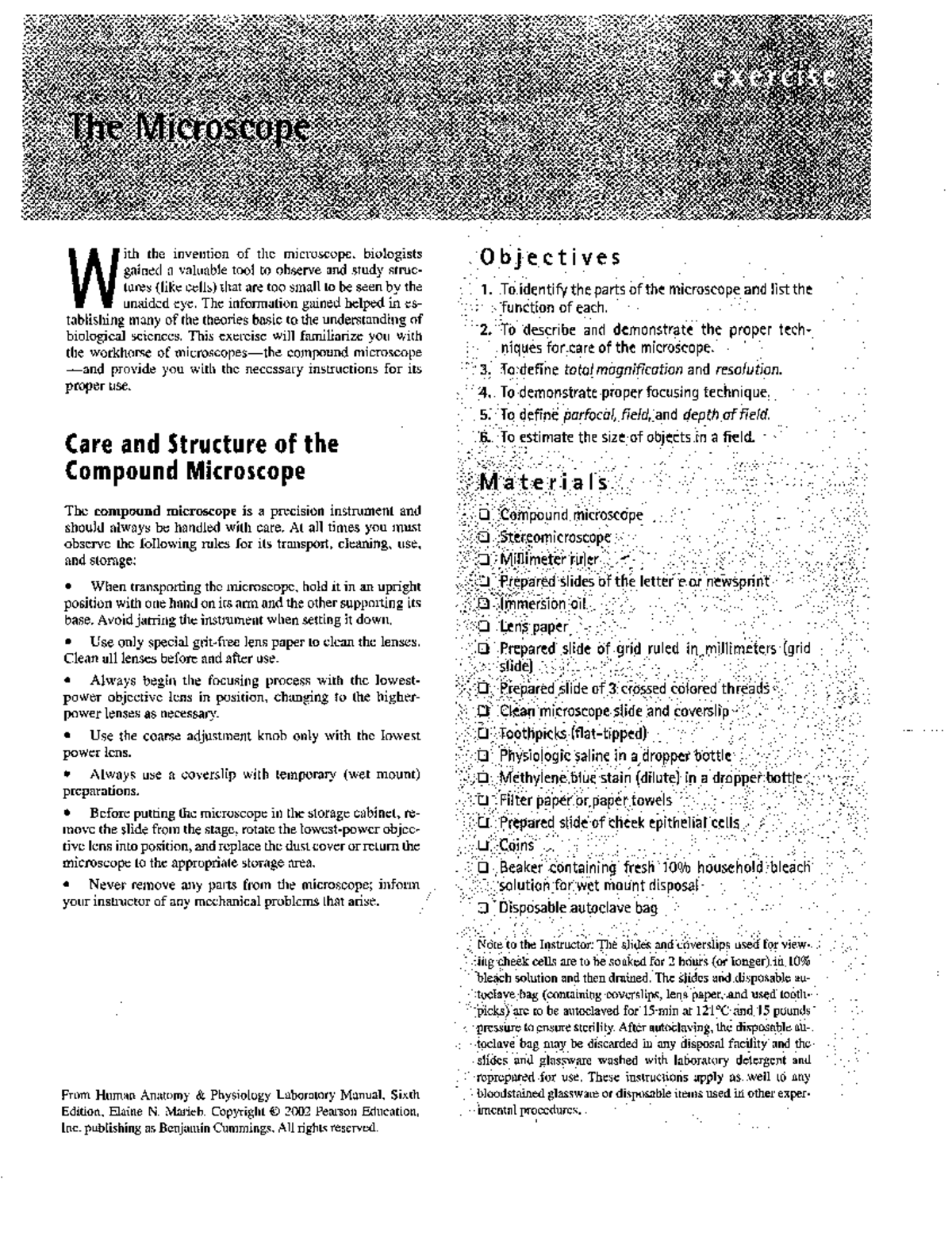 Microsc - Always be thankful. - ####### Objectives To identifythe parts ...