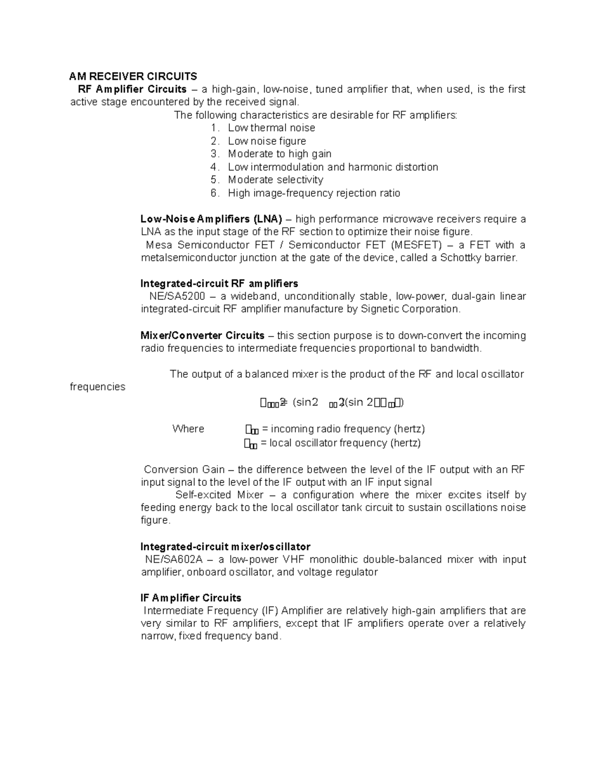 AM Receiver Circuits - AM RECEIVER CIRCUITS RF Amplifier Circuits – a ...